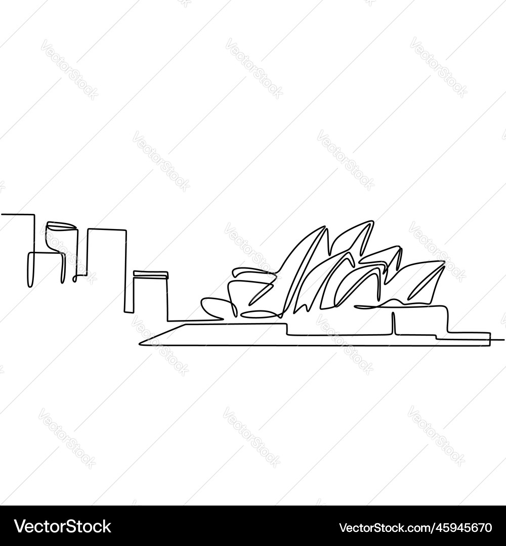 Continuous one line drawing sydney city skyline Vector Image