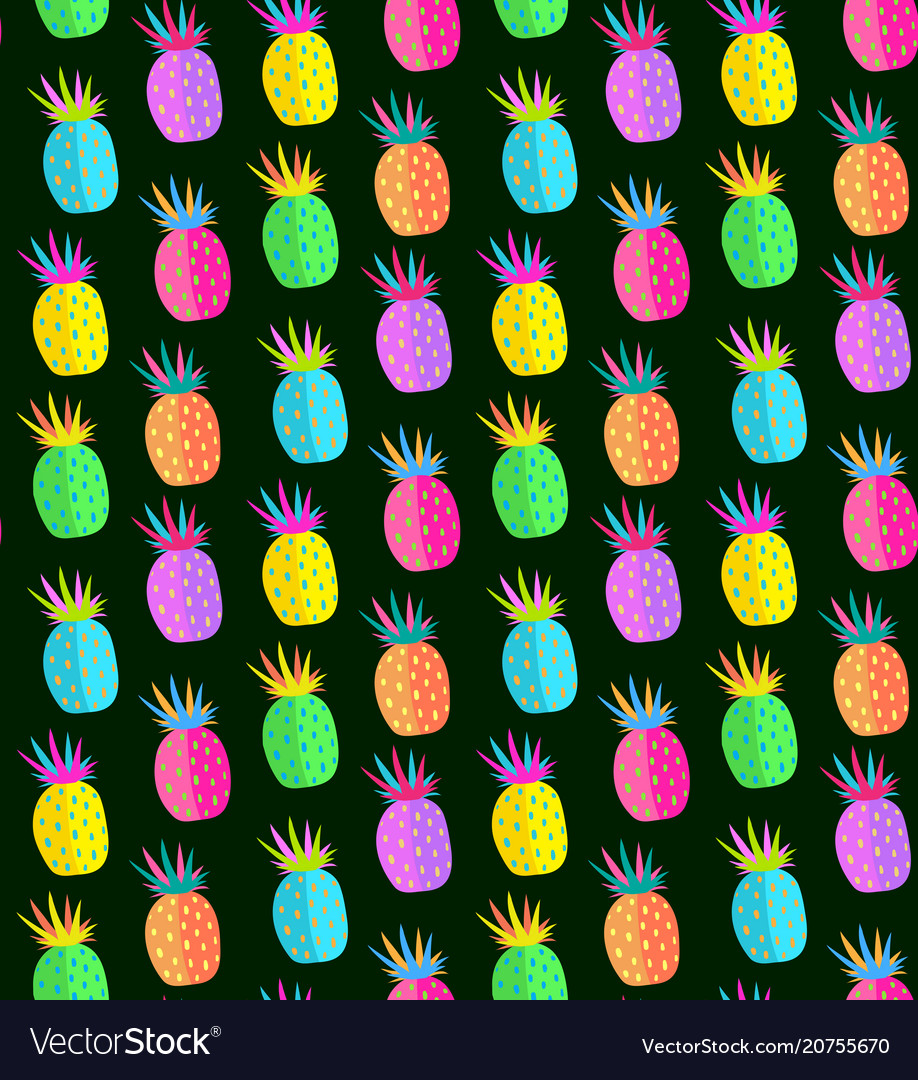 Crazy pineapple seamless pattern Royalty Free Vector Image