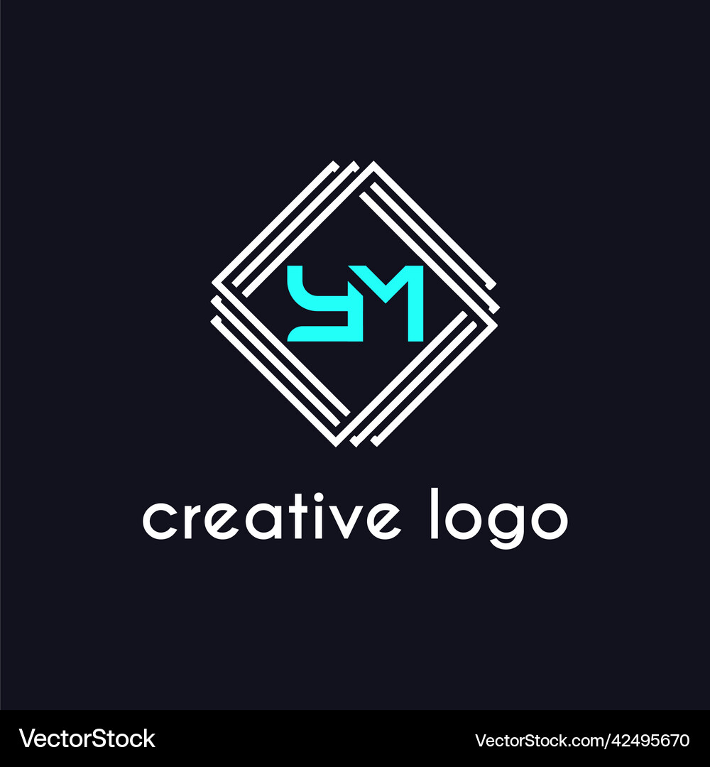 Creative letter ym geometric for logo company Vector Image