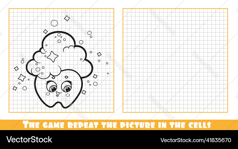 Cute cartoon tooth with a toothpaste foam on top Vector Image