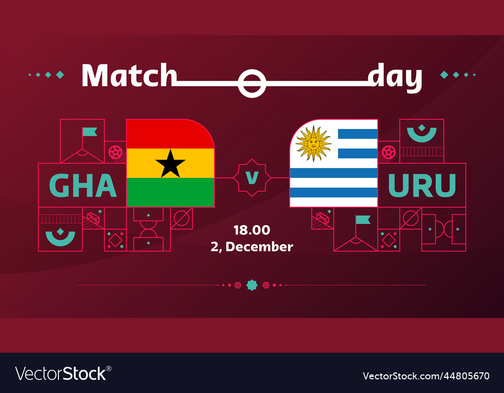 Ghana uruguay match football 2022 world Royalty Free Vector