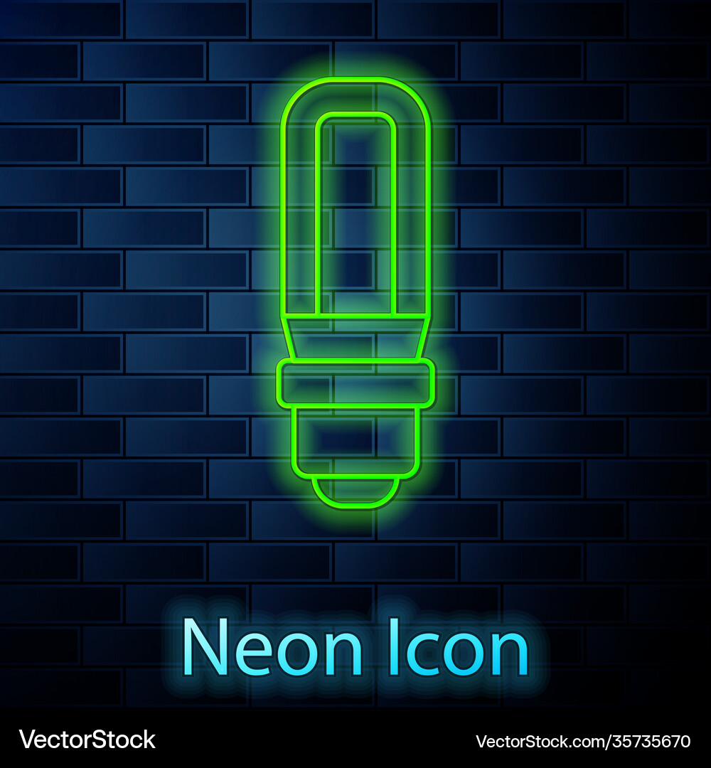 Glowing neon line led light bulb icon isolated Vector Image
