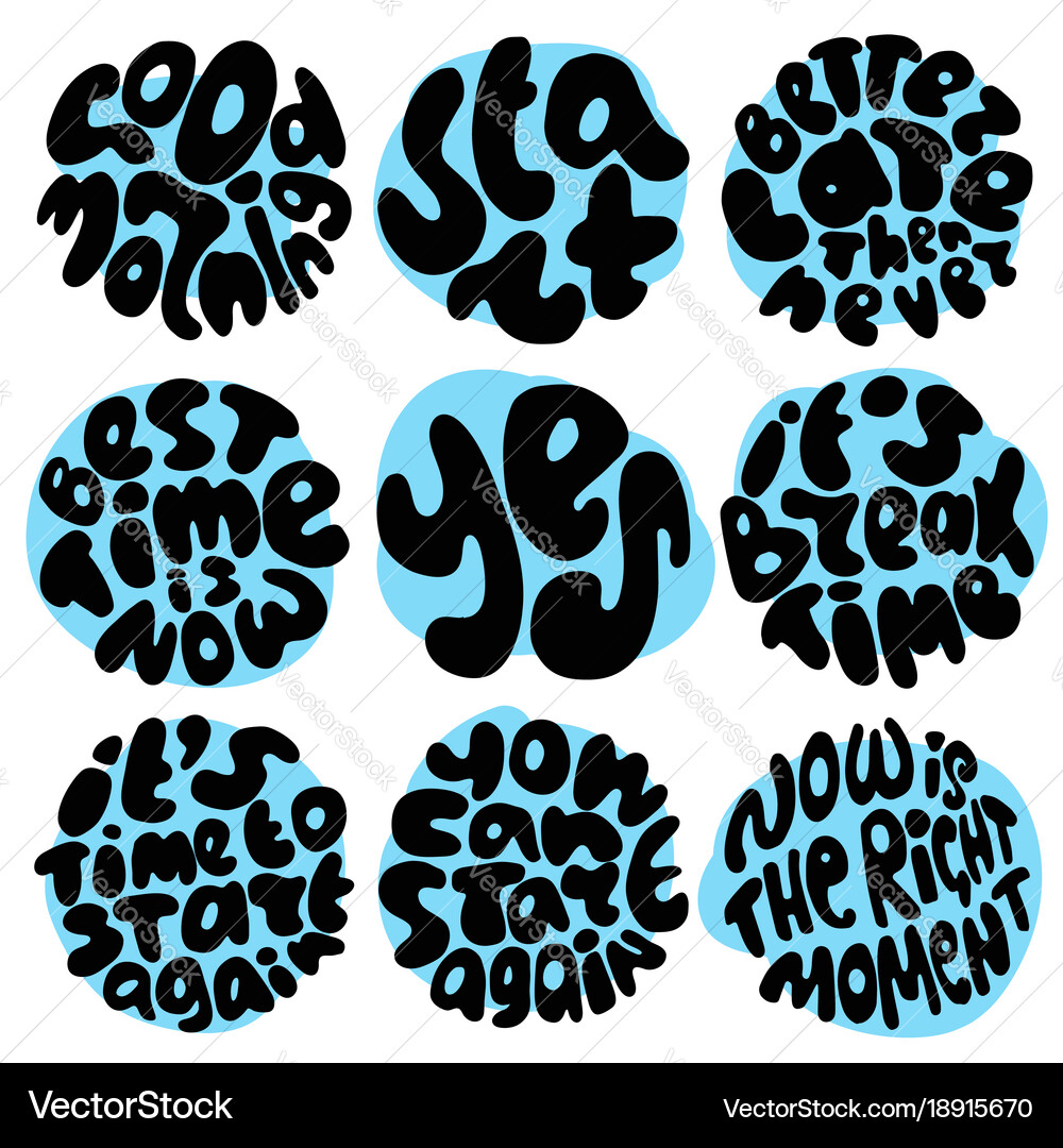 Round circle time lettering about right moment Vector Image