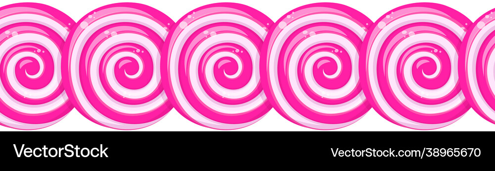 Seamless border pink lollipops Royalty Free Vector Image