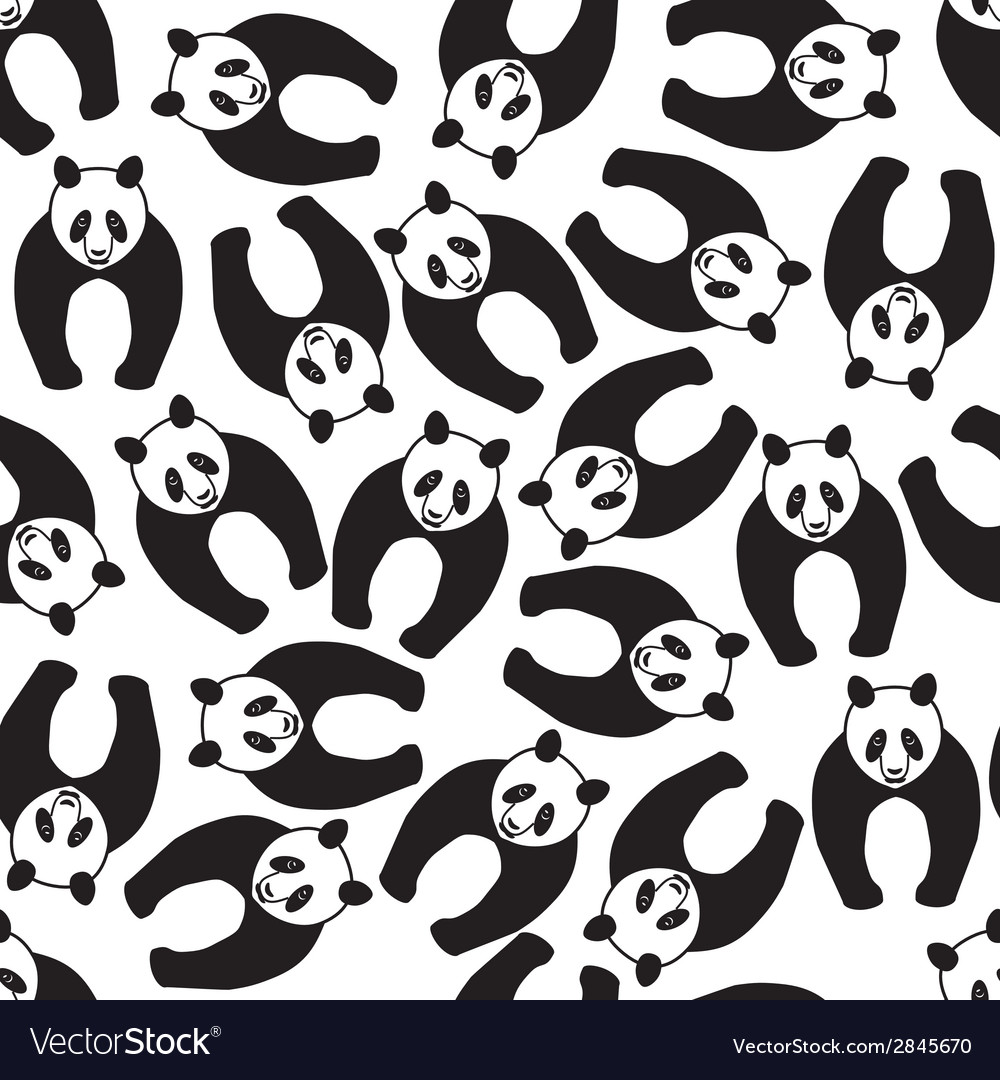 Seamless panda pattern Royalty Free Vector Image