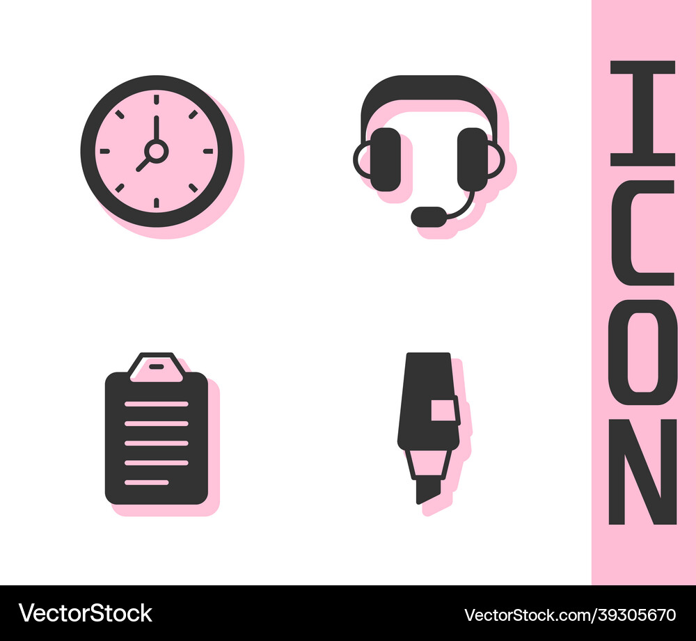 Set marker pen clock to do list or planning Vector Image