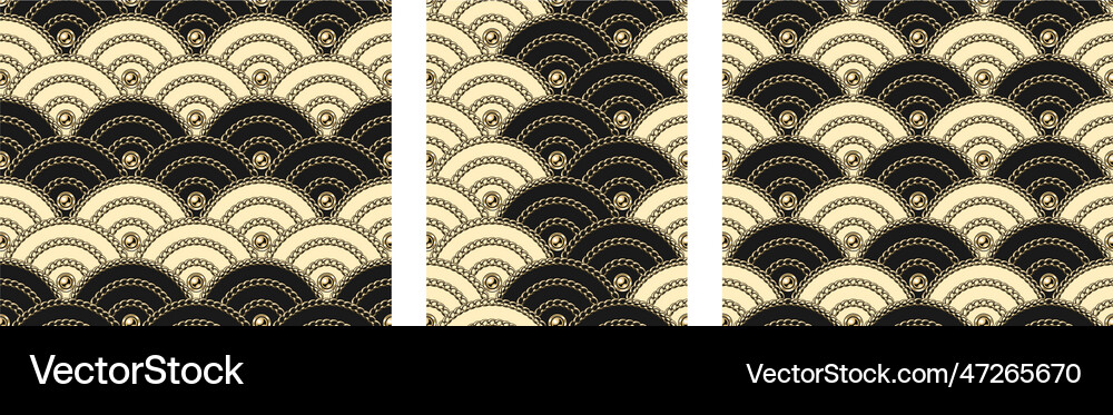 Set of traditional asian wave patterns Royalty Free Vector