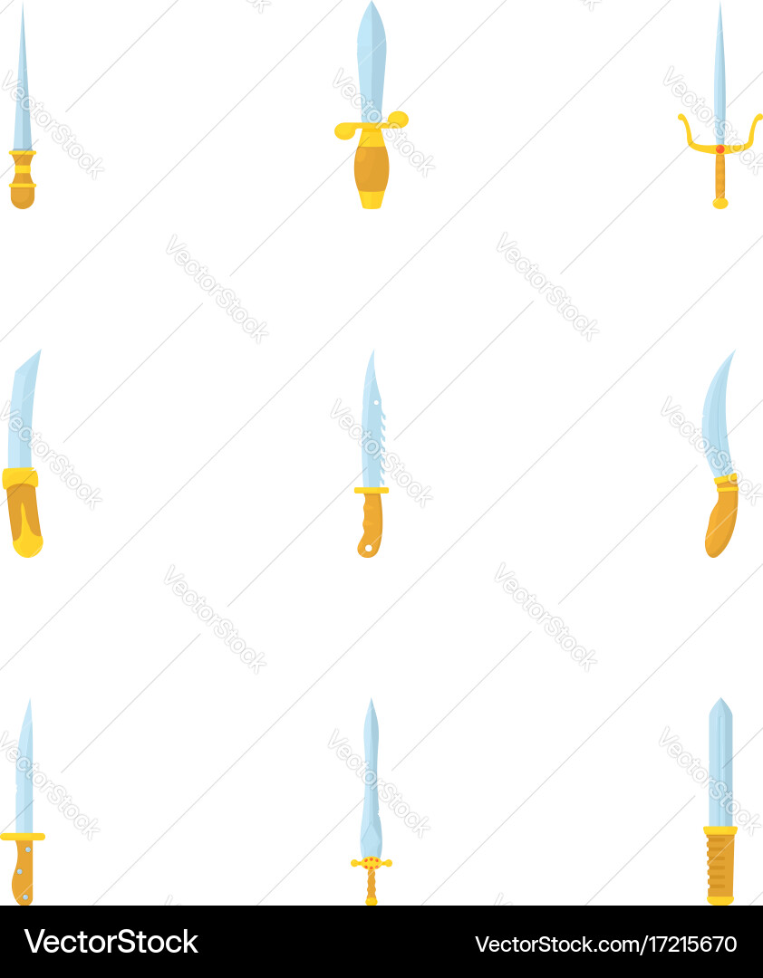 Sword icons set cartoon style Royalty Free Vector Image