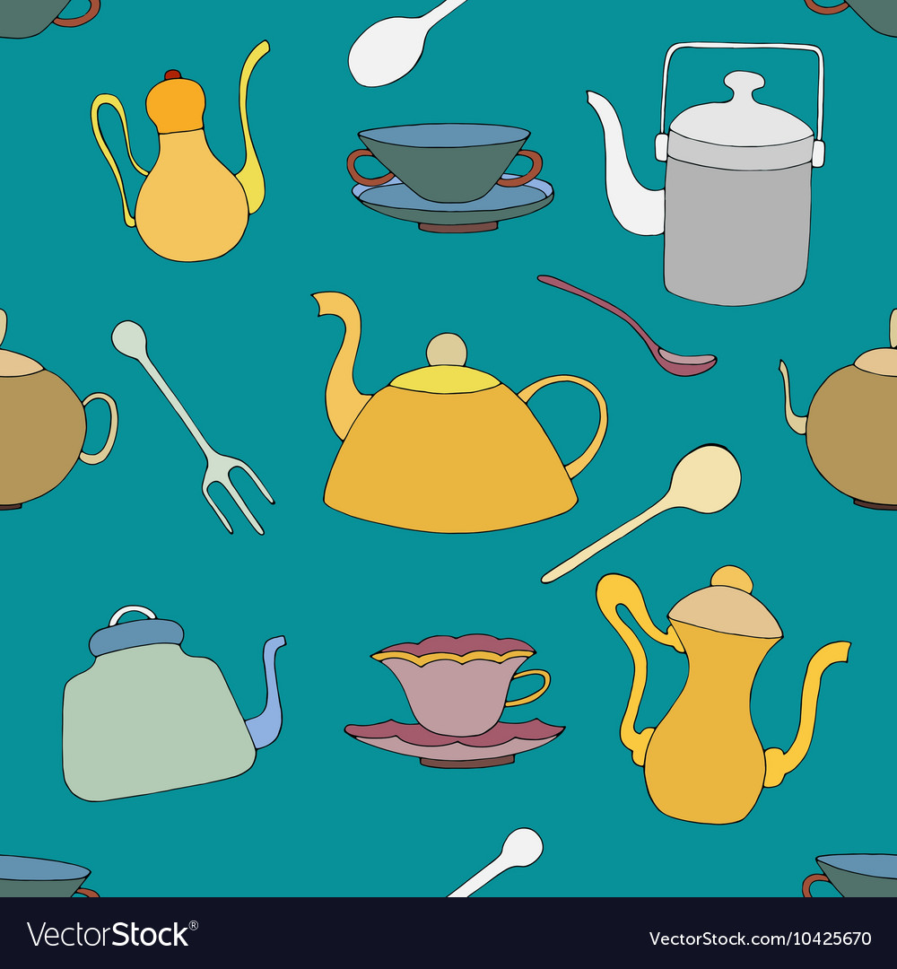 Tea patterned background Royalty Free Vector Image