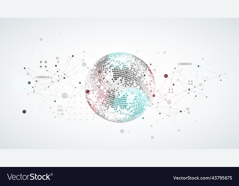 Abstract technology sphere background global Vector Image