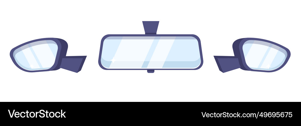 Car rear and side view mirrors automobile behind Vector Image