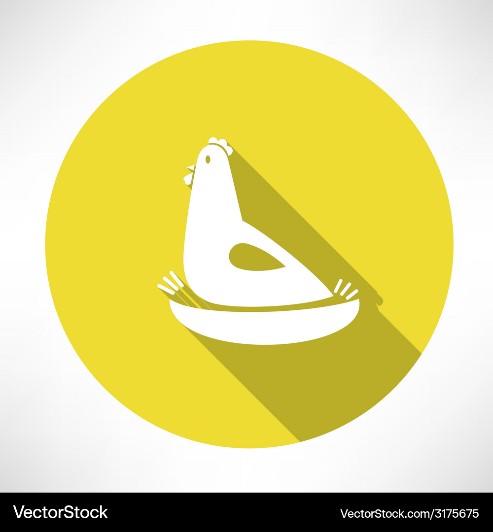 Chicken in the nest icon Royalty Free Vector Image