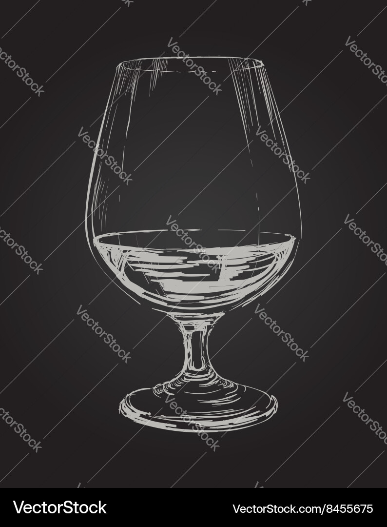 Glass of Brandy Drawing Royalty Free Vector Image