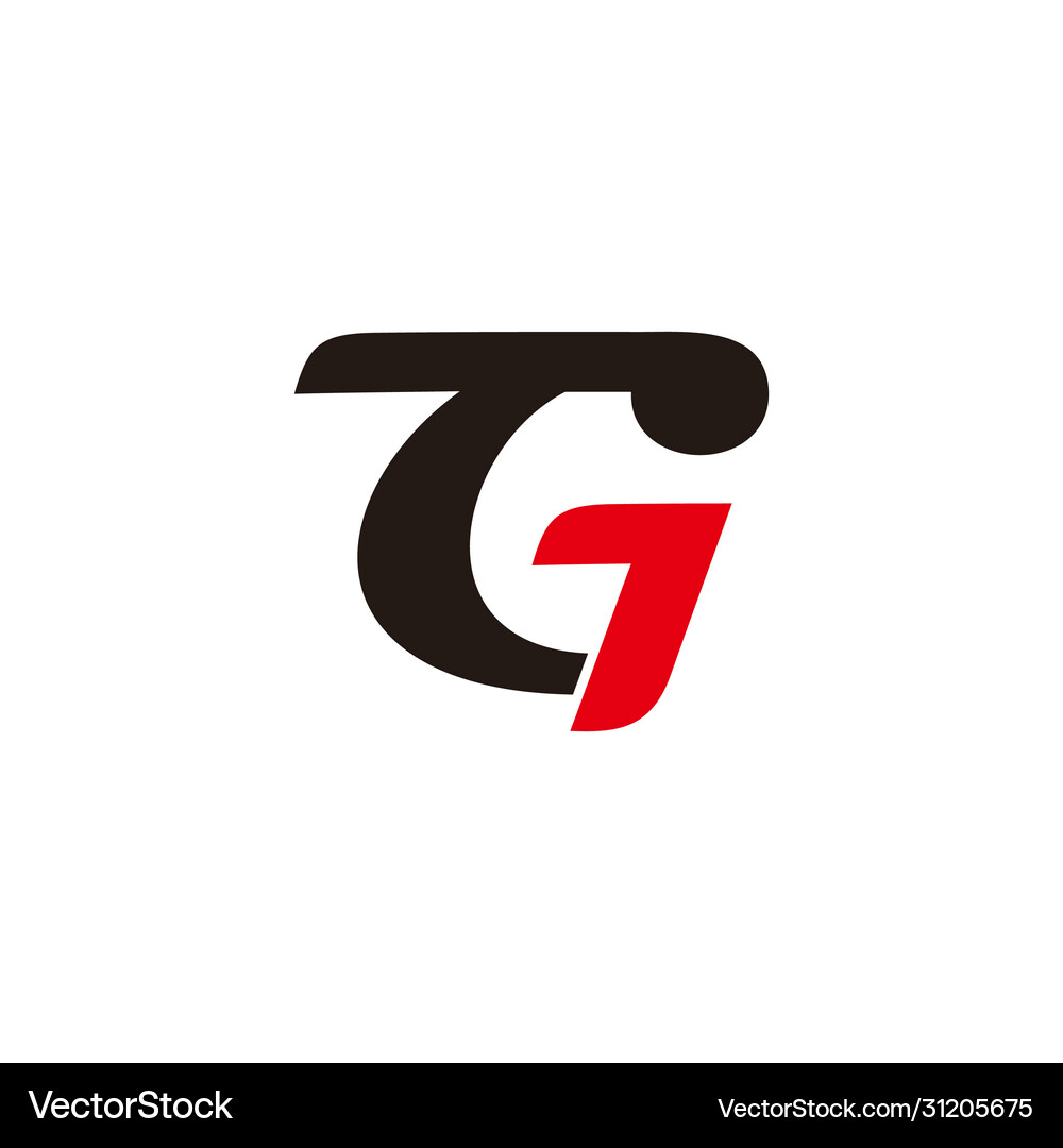 Letter tg simple arrow linked geometric symbol Vector Image