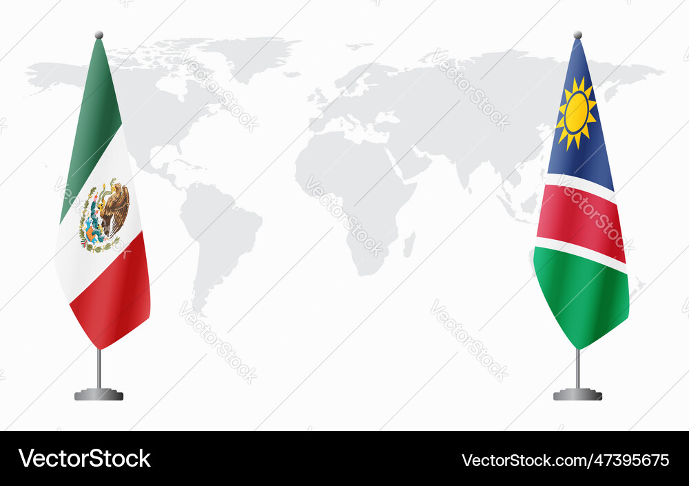Mexico and namibia flags for official meeting Vector Image