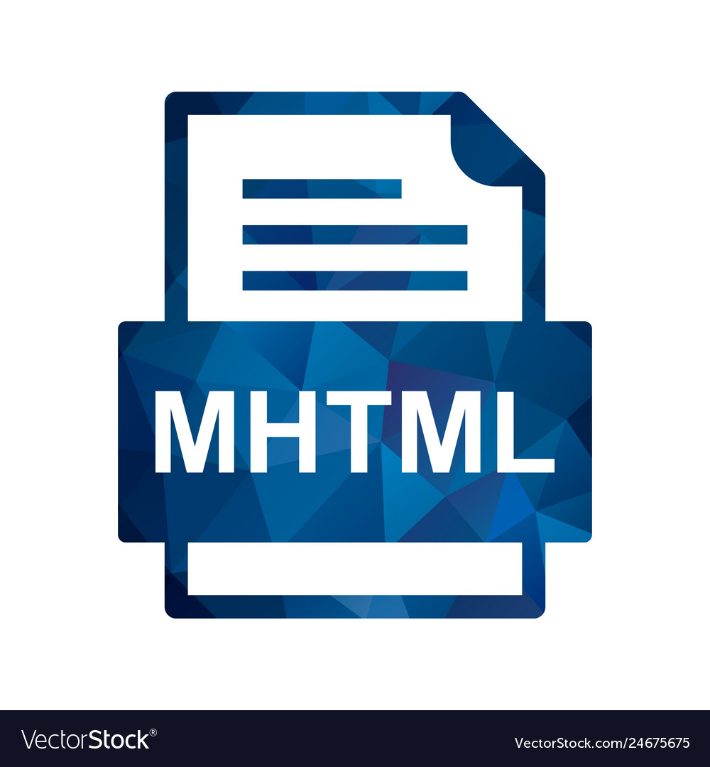 Mhtml file document icon Royalty Free Vector Image