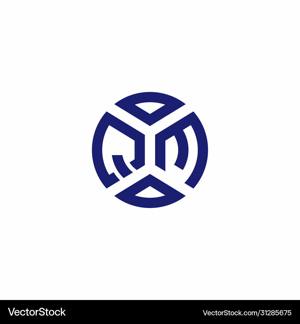 Qm monogram logo with abstract shapes in modern Vector Image