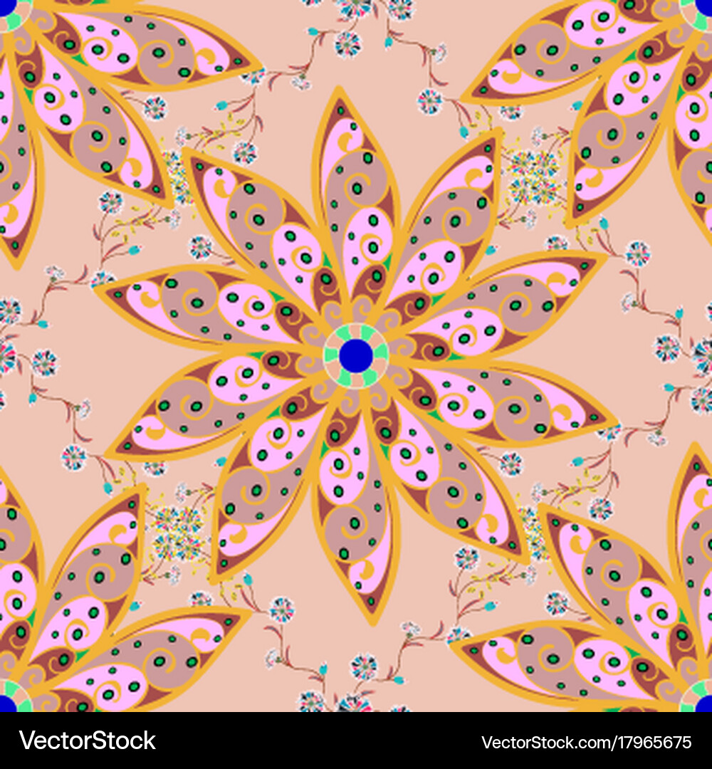 Seamless pattern with fantasy flowers natural Vector Image