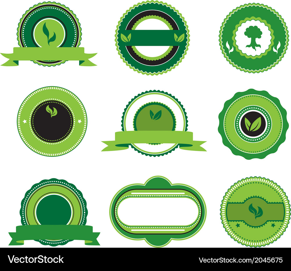 Set of green labels Royalty Free Vector Image - VectorStock