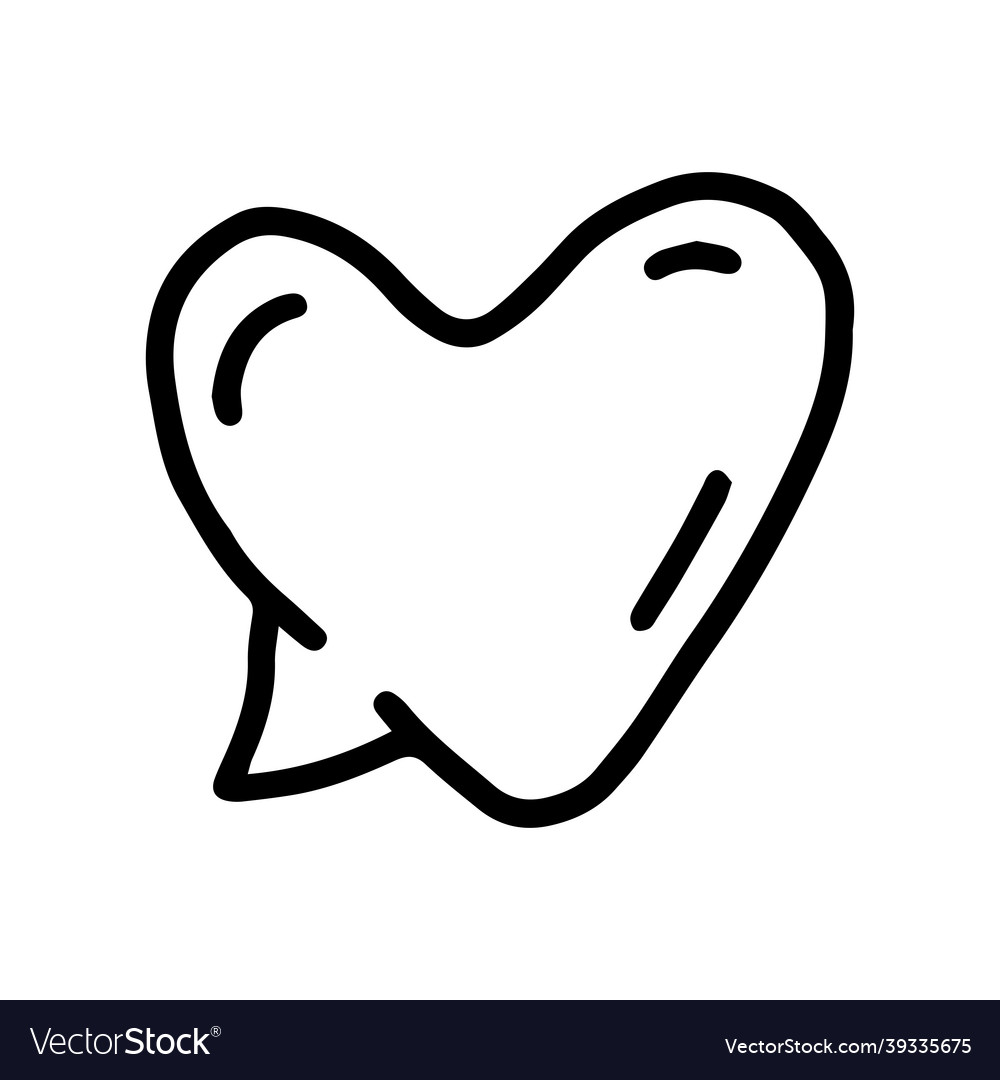 Speech bubble line doodle simple icon Royalty Free Vector