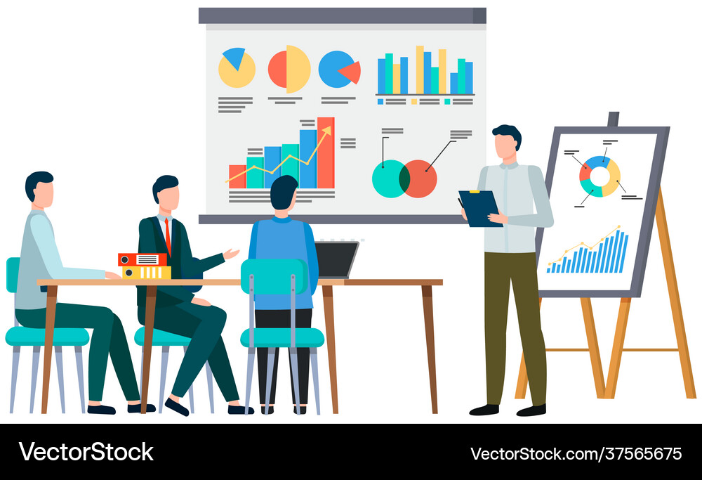 Successful business project presentation company Vector Image