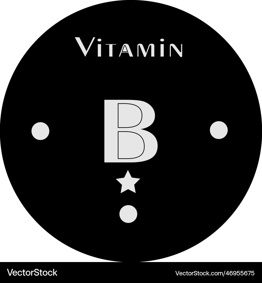 Vitamin b writing logo icon background design Vector Image
