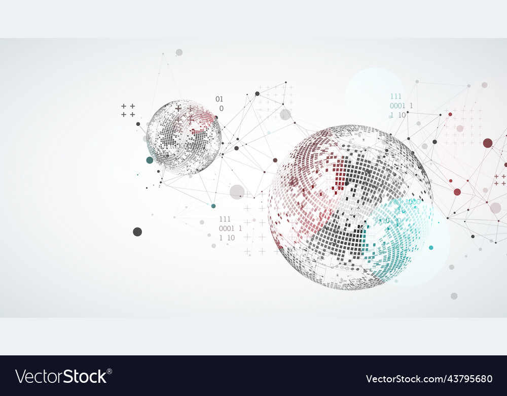 Abstract technology sphere background global Vector Image