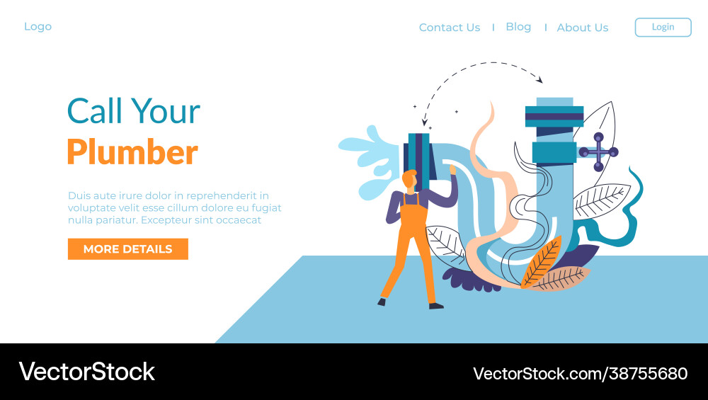 Call your plumber plumbing services in internet Vector Image