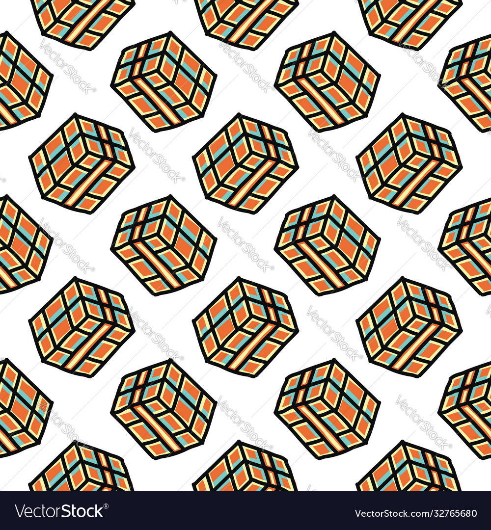 Colored box seamless pattern on white background Vector Image