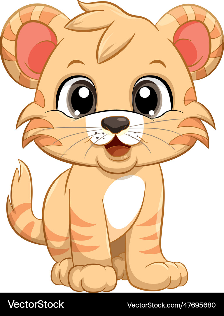 Cute tiger cartoon character Royalty Free Vector Image