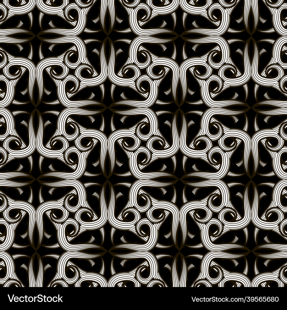 Floral lines seamless pattern intricate line art Vector Image