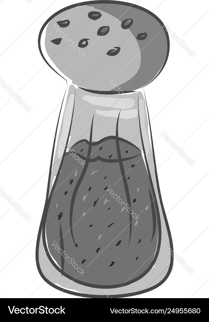 Grey colour pepper shaker filled with black Vector Image