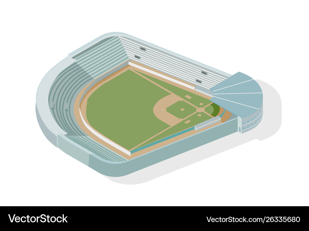 Isometric baseball park ballpark diamond modern Vector Image