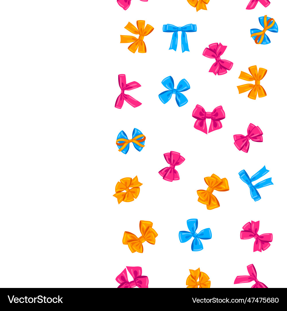 Pattern with color bows ribbon knot for card Vector Image