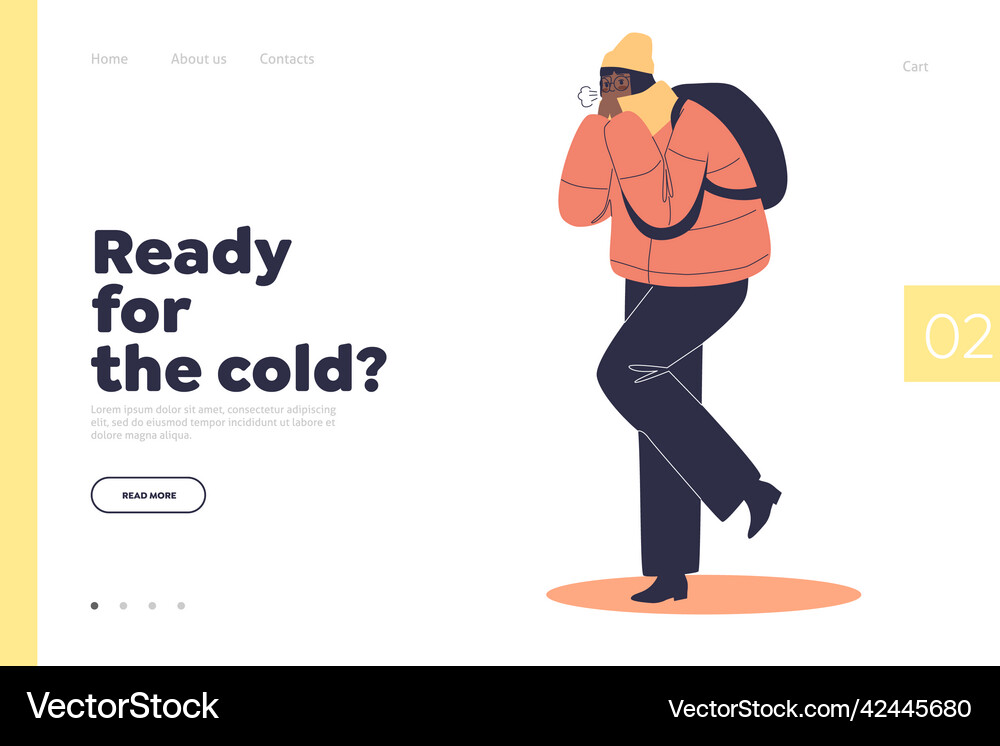 Ready for cold concept of landing page Royalty Free Vector