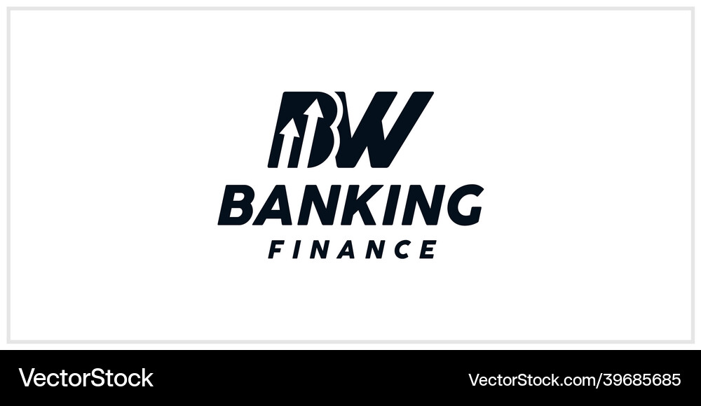Bw banking finance logo Royalty Free Vector Image