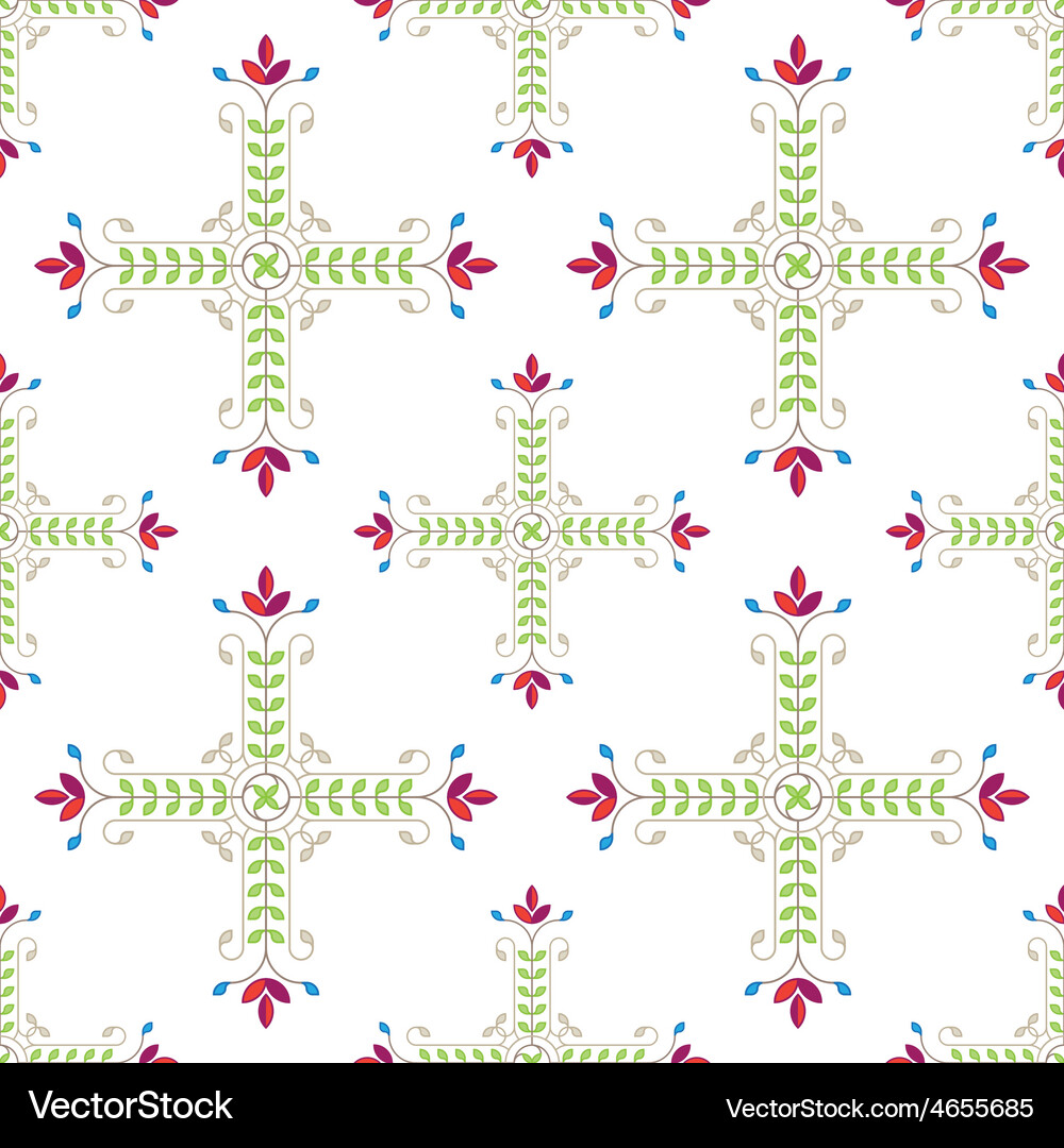 Elegant floral pattern with leafs and flowers Vector Image