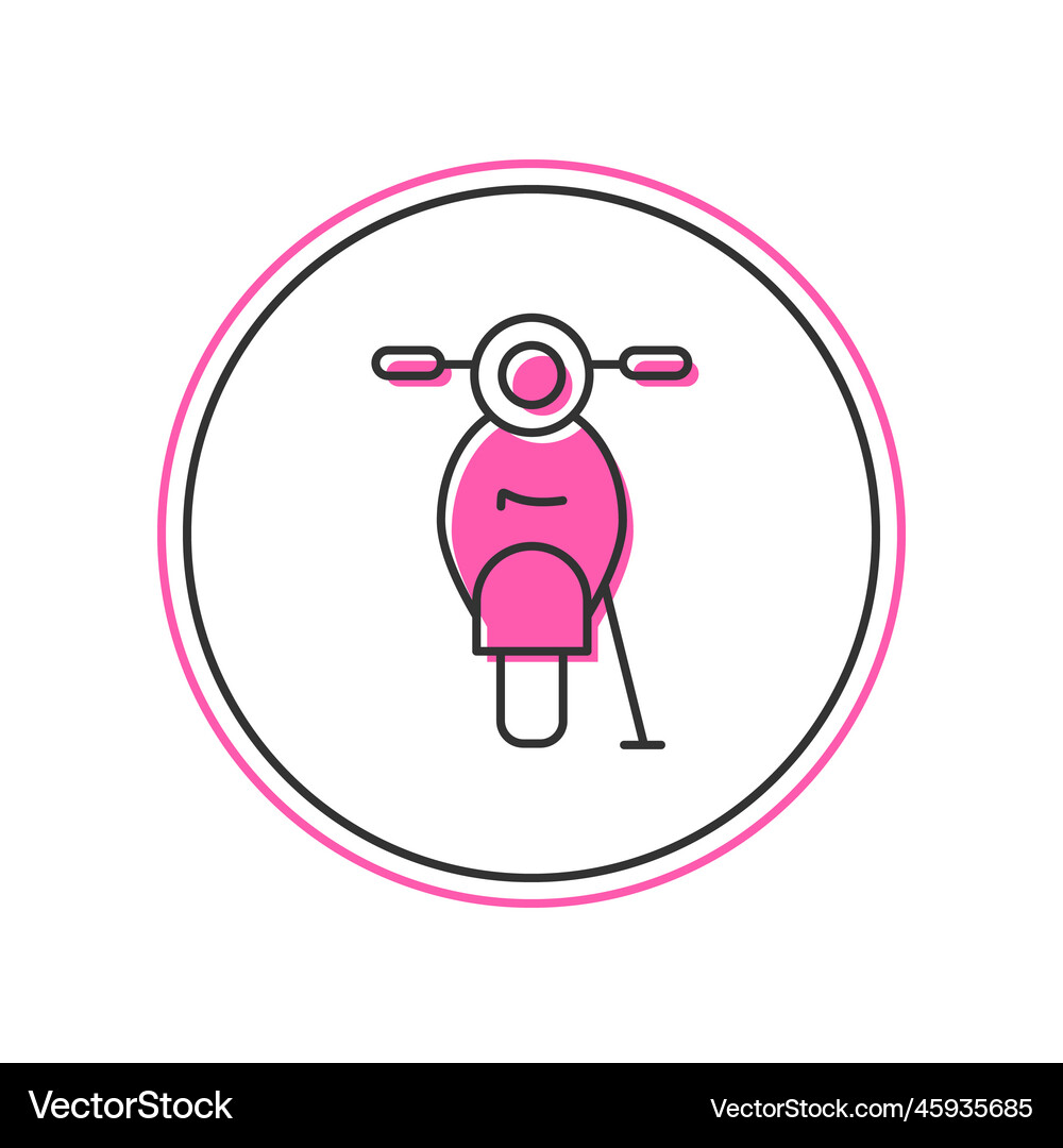 Filled outline scooter icon isolated on white Vector Image