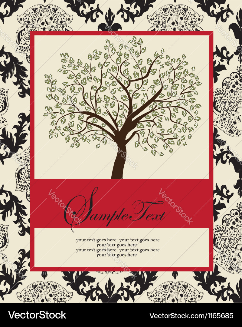 Invitation card with abstract floral background Vector Image