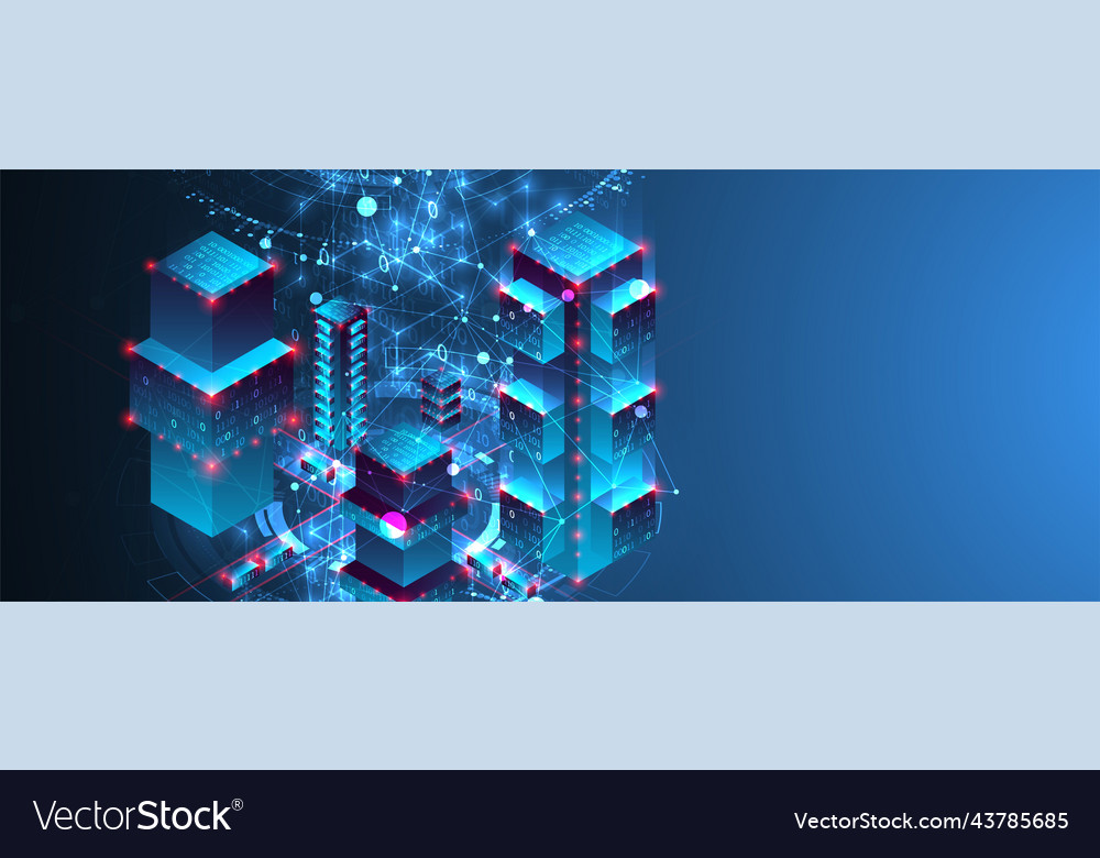 Isometric big data concept database abstract Vector Image