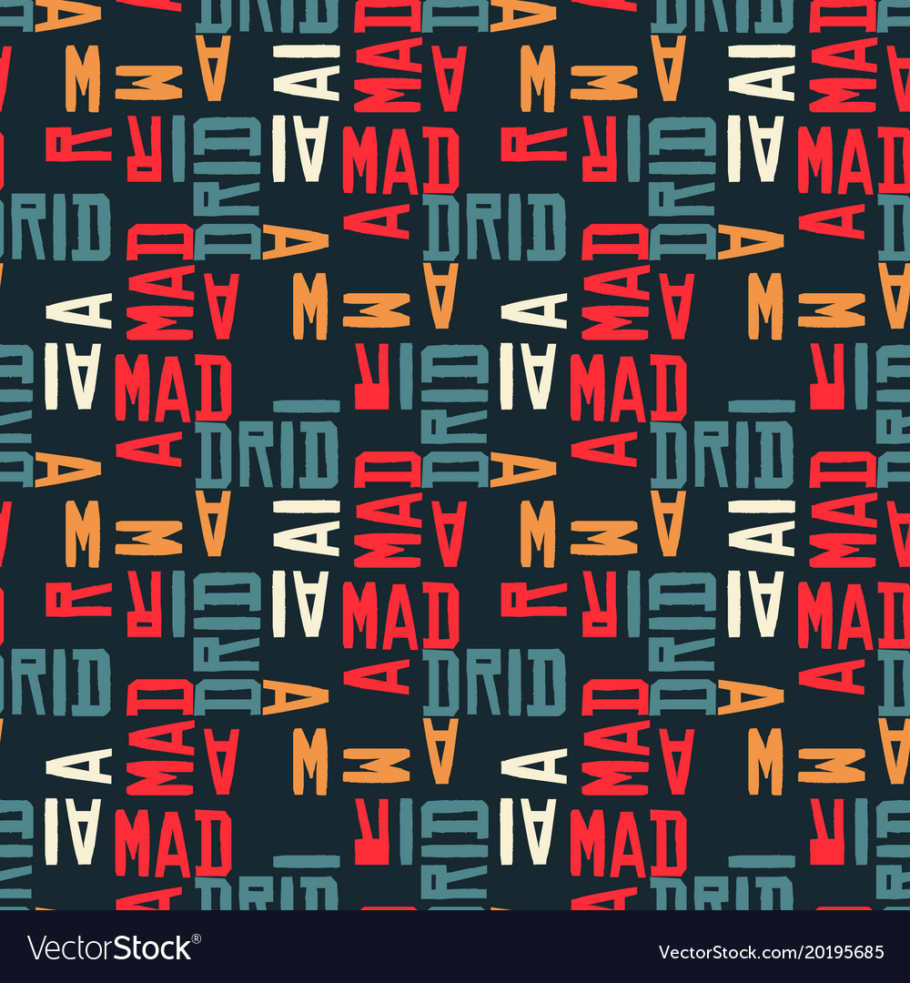 Madrid pattern seamless design Royalty Free Vector Image