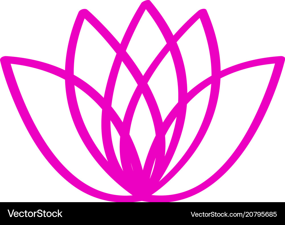 Outline a lotus flower Royalty Free Vector Image
