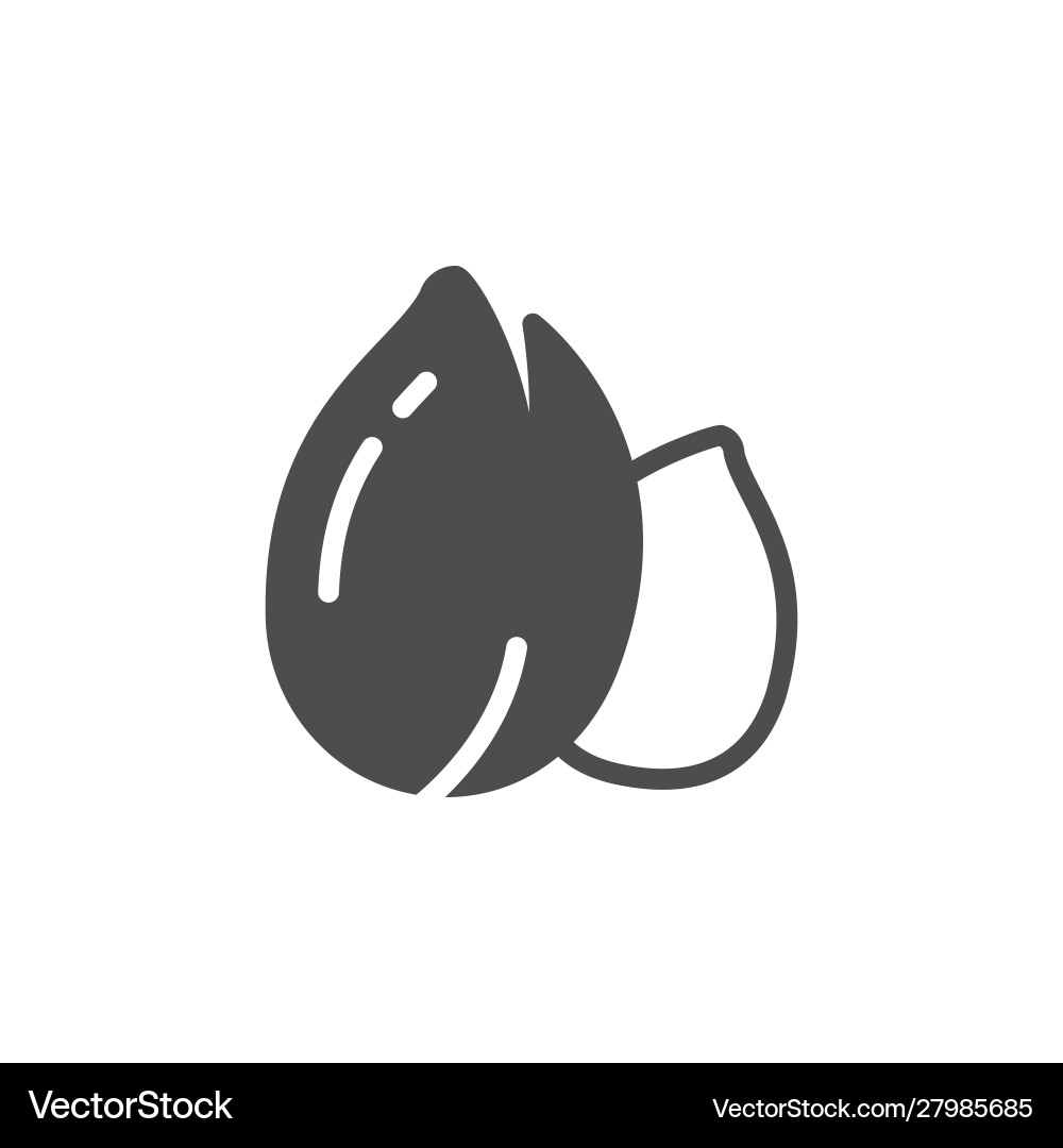 Pistachios glyph icon or nuts symbol Royalty Free Vector