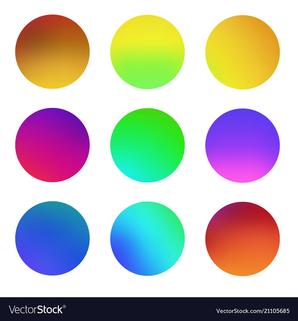 Round gradient set Royalty Free Vector Image - VectorStock