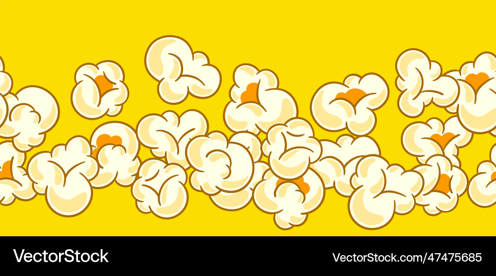 Seamless pattern with popcorn image of snack food Vector Image