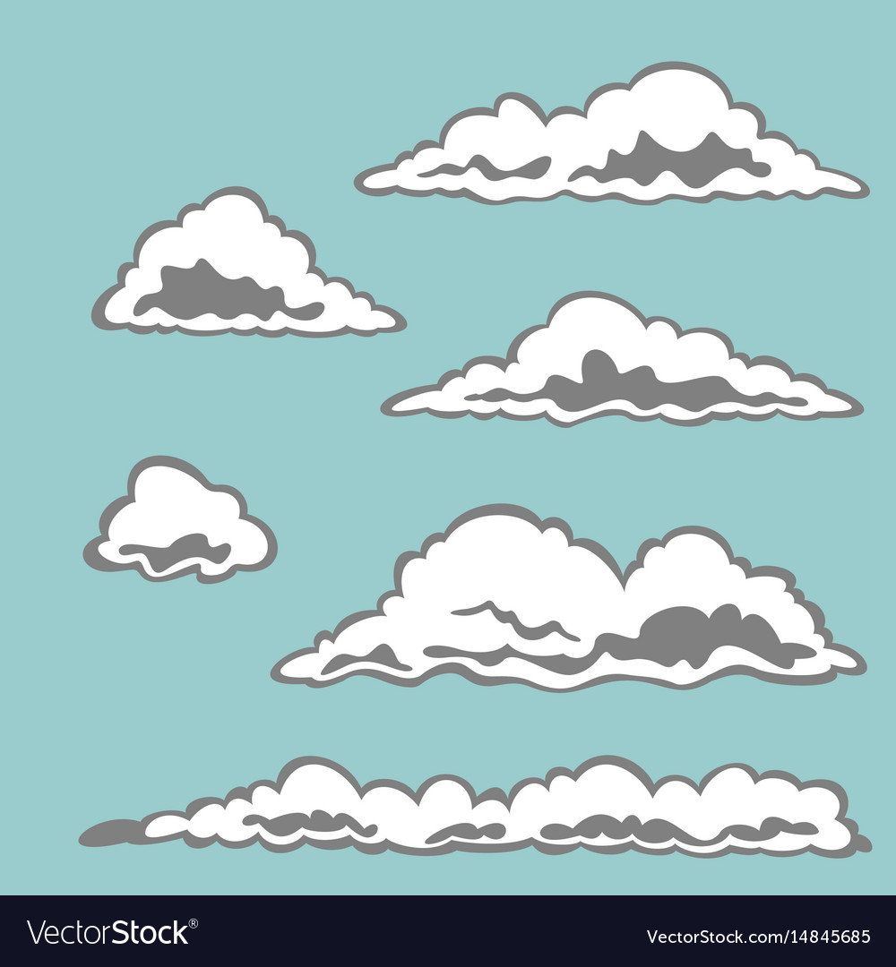 Set cloud elements Royalty Free Vector Image - VectorStock