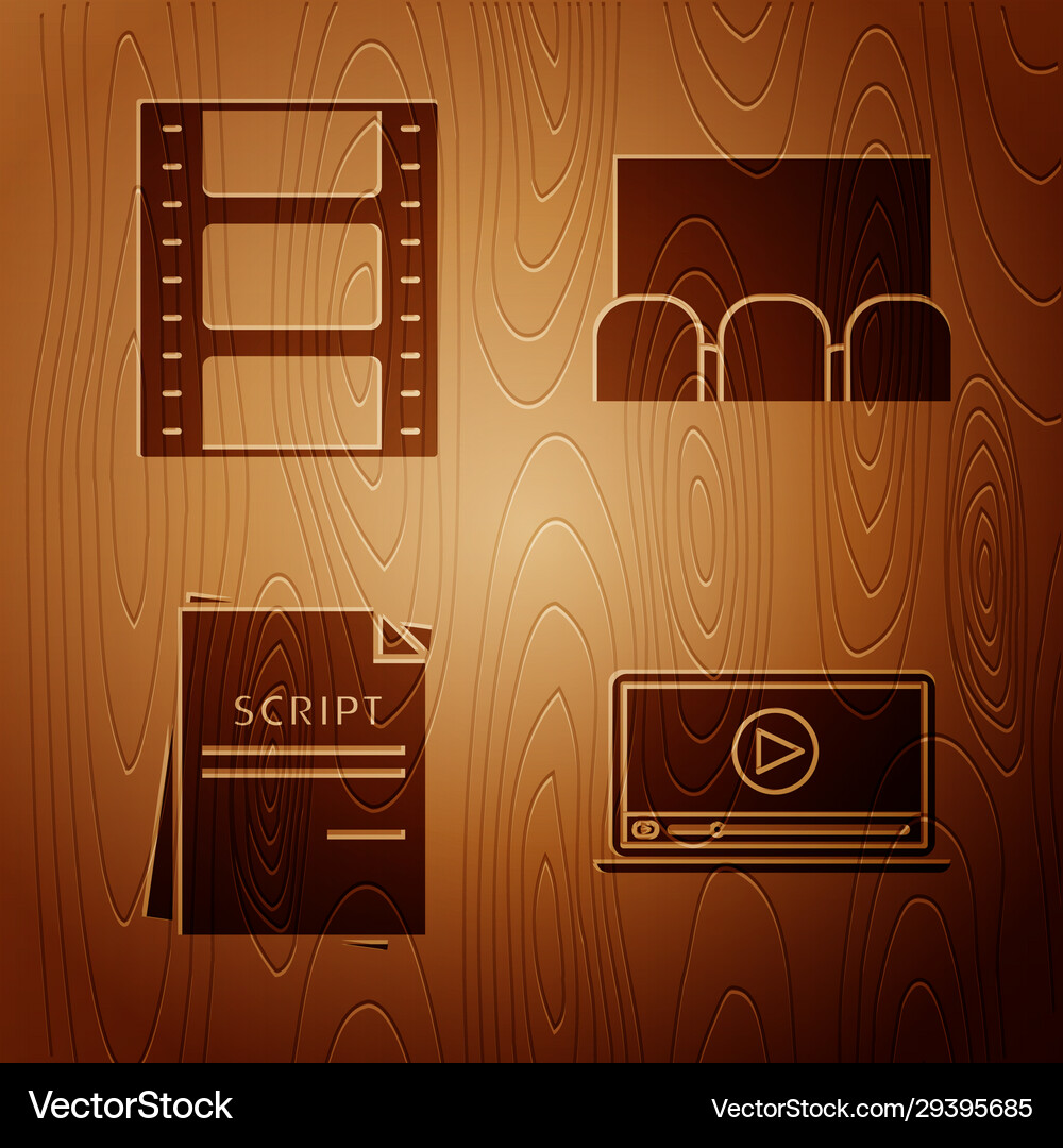 Set online play video play video scenario Vector Image