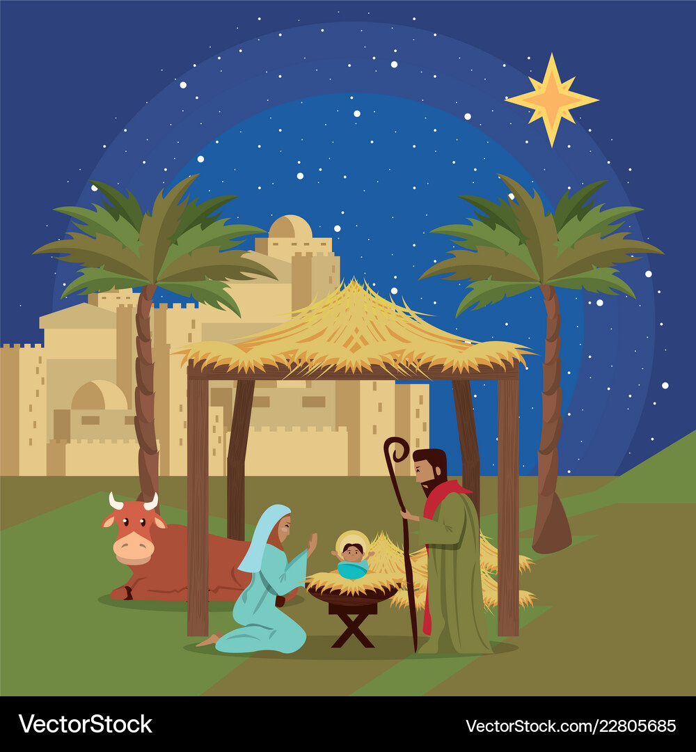 Traditional christian christmas Royalty Free Vector Image