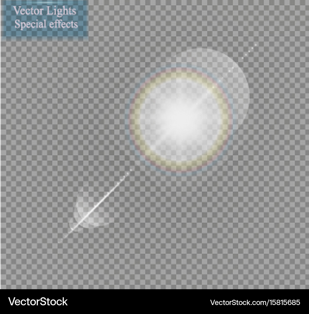 Transparentes Sonnenlicht Speziallinsen-Flack Vektorbild