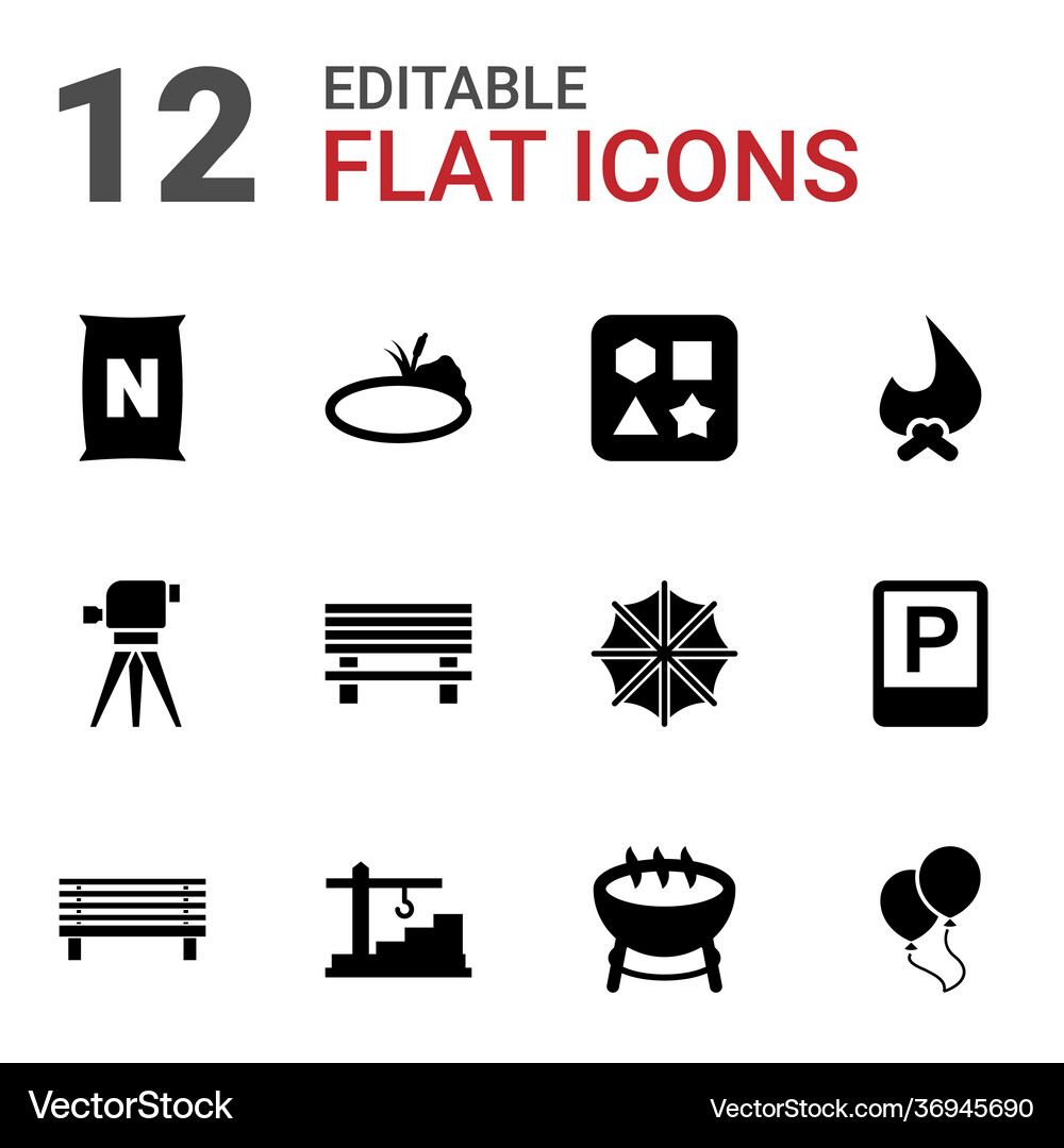 12 outdoor icons Royalty Free Vector Image - VectorStock